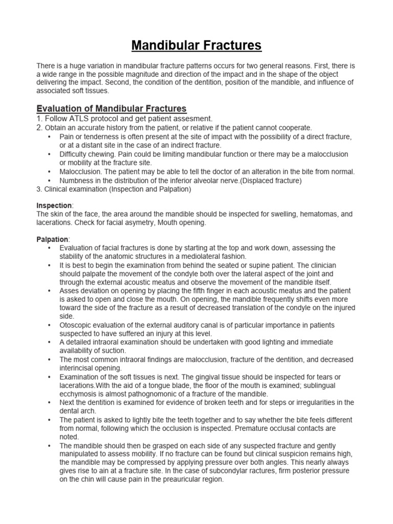 Mandibular Fracture | PDF | Mouth | Tooth