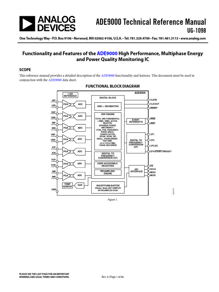 Ade9000 Ug 1098 | PDF | Analog To Digital Converter | Capacitor