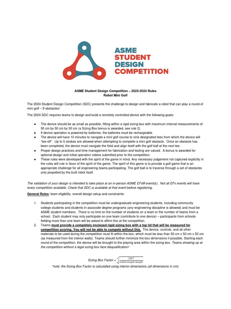 Asme Ay23 24 Sdc Rules Final Pdf
