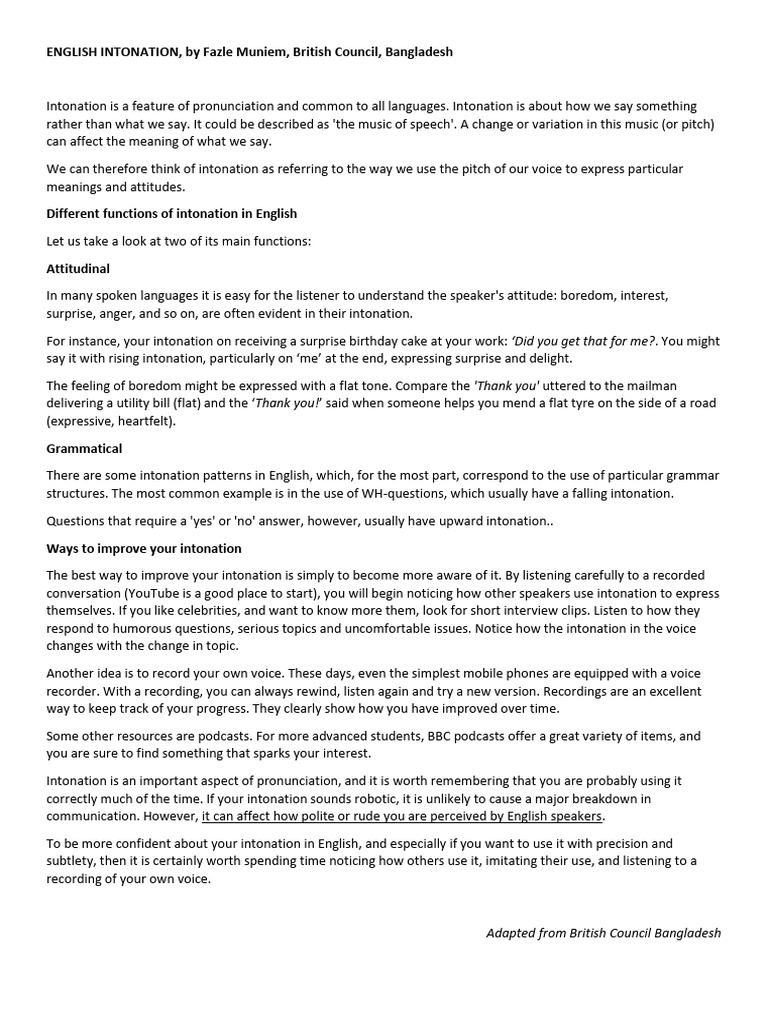 SESSION 3.INTONATION 2020-II.MATERIALS | PDF | Accent (Sociolinguistics ...
