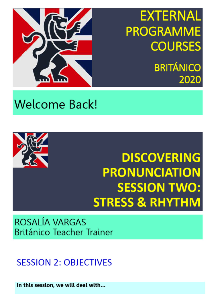 Session 2 STRESS AND RHYTHM | PDF | Stress (Linguistics) | English Language Session 2 STRESS AND RHYTHM | PDF | Stress (Linguistics) | English Language