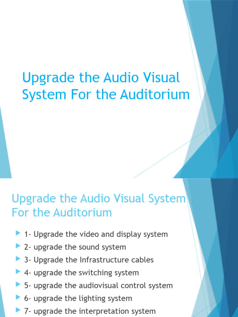 Upgrade The Audio Visual System For Auditorium | PDF | Video | Display ...