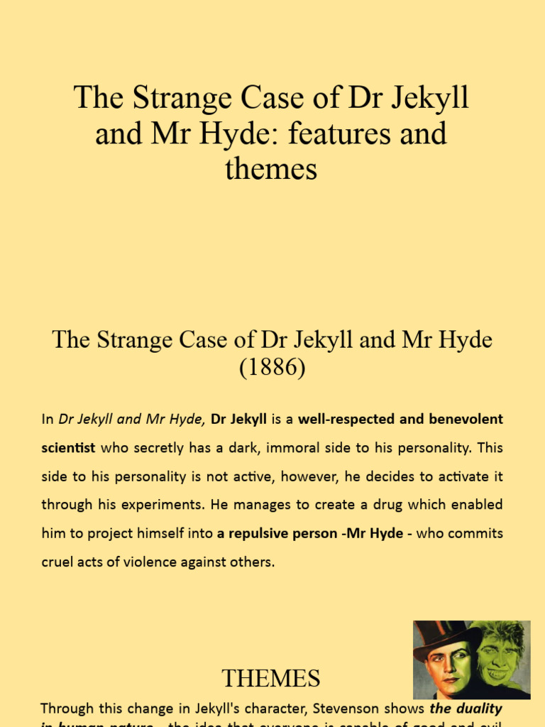 DR Jekyll and MR Hyde | PDF | Strange Case Of Dr Jekyll And Mr Hyde