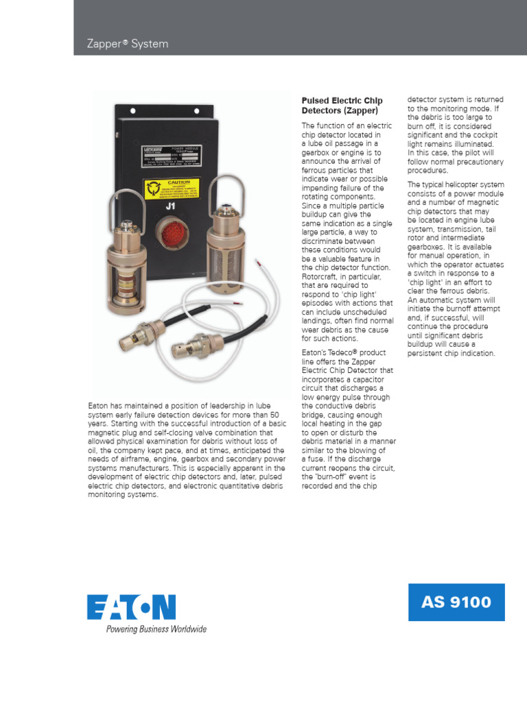 Eaton Zapper Electric Chip Detector ds200 11c Datasheet en Us | PDF ...