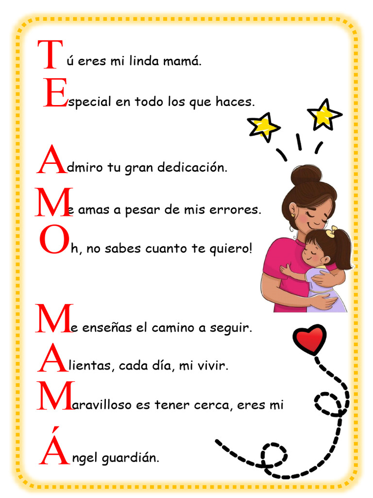 Acróstico Mamá - Modelo | PDF
