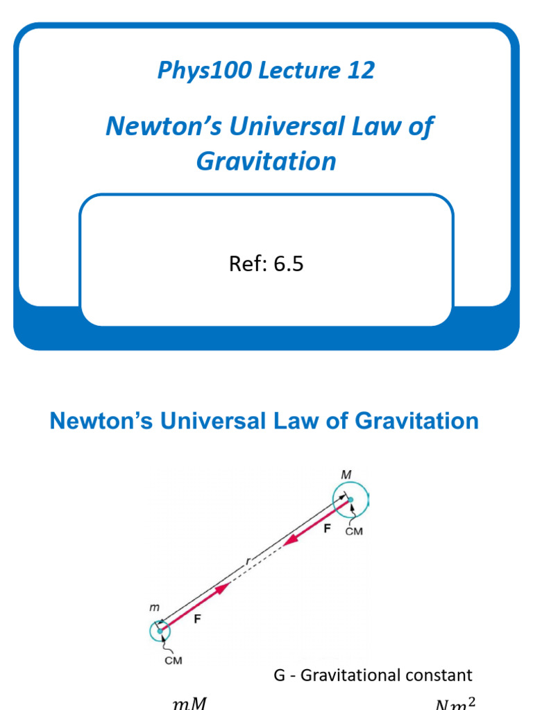 Gravitation | PDF | Gravity | Newton's Law Of Universal Gravitation