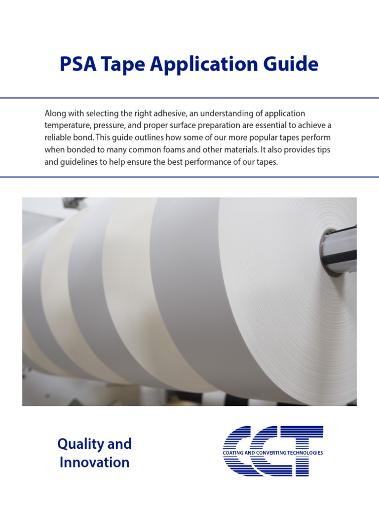 CCT PSA Tape Application Guide | PDF | Adhesive | Materials CCT PSA Tape Application Guide | PDF | Adhesive | Materials