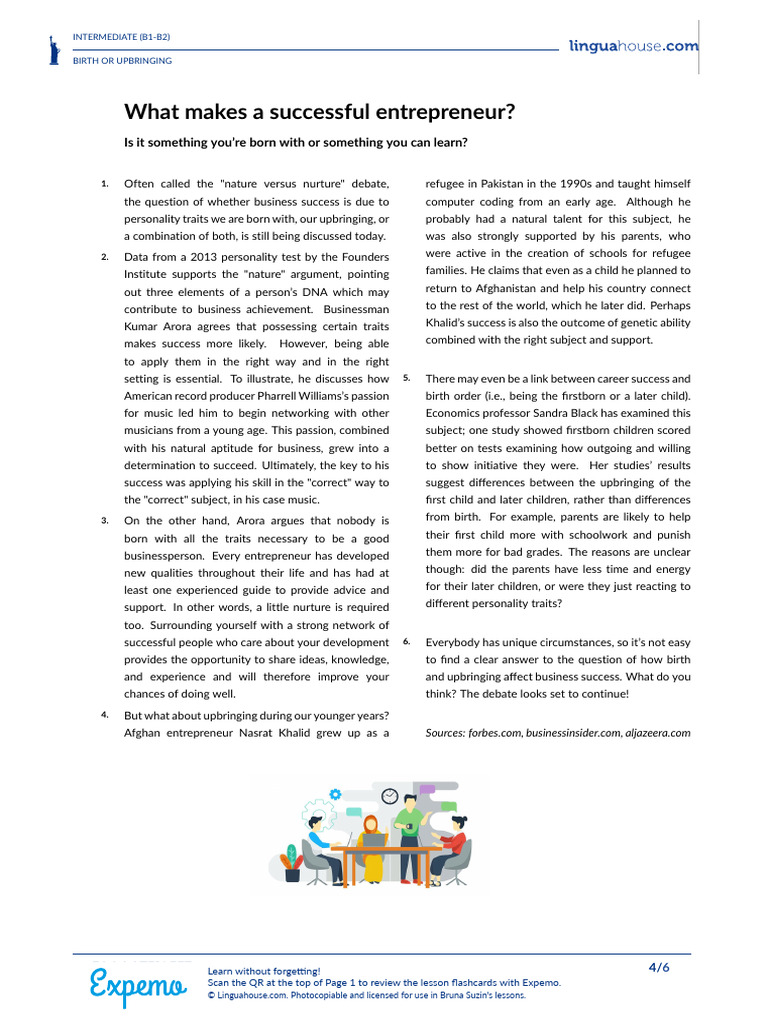 What Makes A Successful Entrepreneur | PDF | Entrepreneurship | Psychology