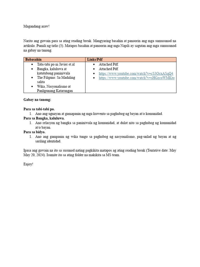 Gabay-para-sa-reading-break.-filipinolohiya | PDF
