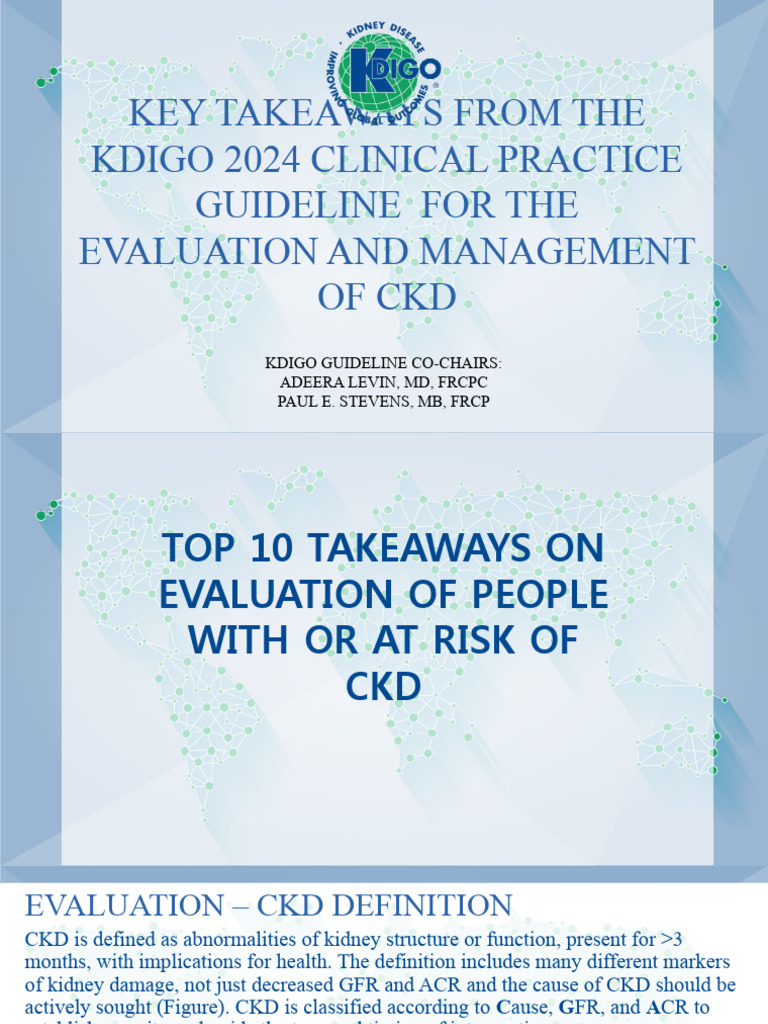 KDIGO 2024 CKD Guideline Key Takeaways Slide Set | PDF | Chronic Kidney ...