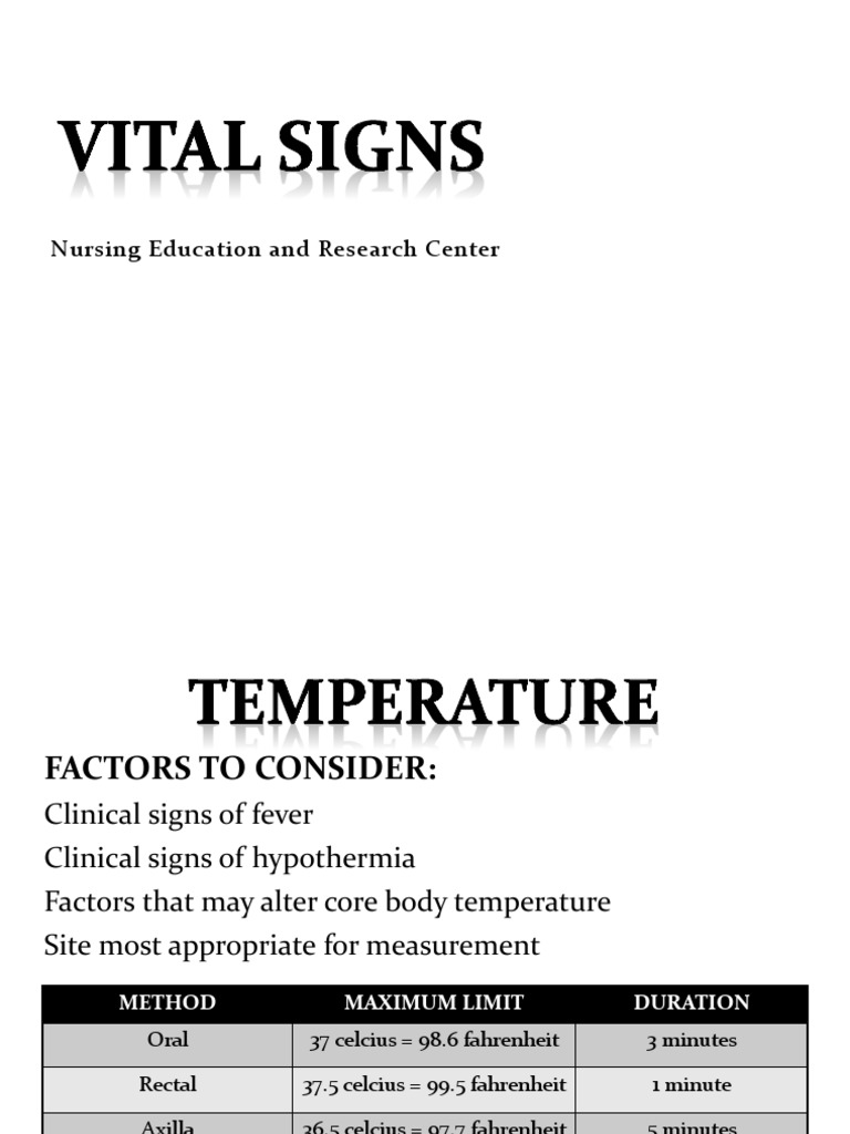 Vital Signs Measurement Guidelines | PDF