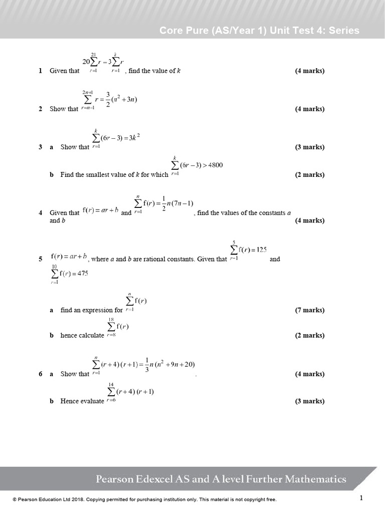 Core Pure Unit Test 4 Series | PDF