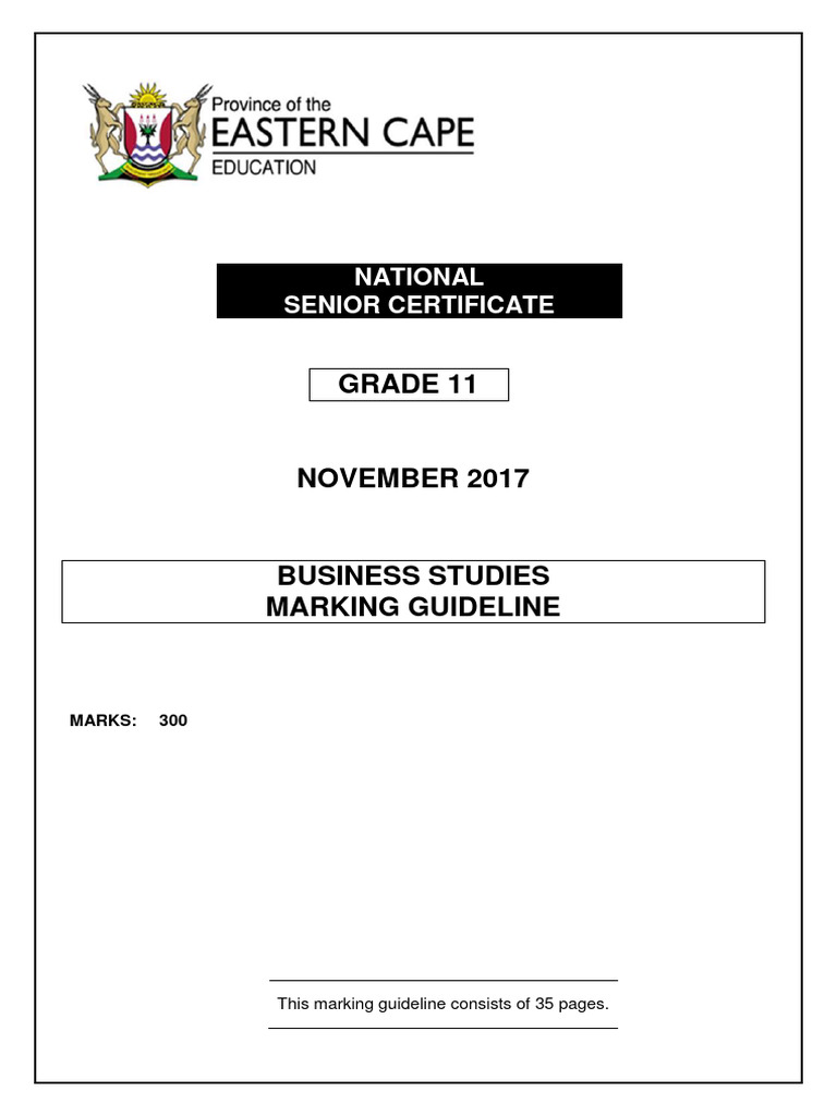 BUS STUDIES GR11 MEMO NOV2017 - English | PDF | Lease | Expense