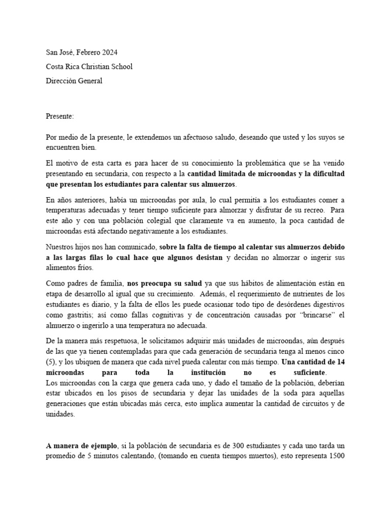 Carta Directora | PDF
