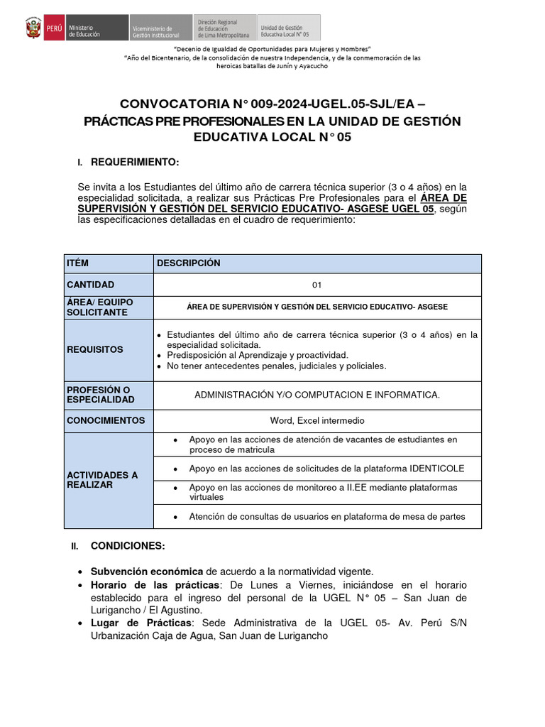 Convocatoria 009 2024 01PRE ASGESE | PDF | Documento de identidad