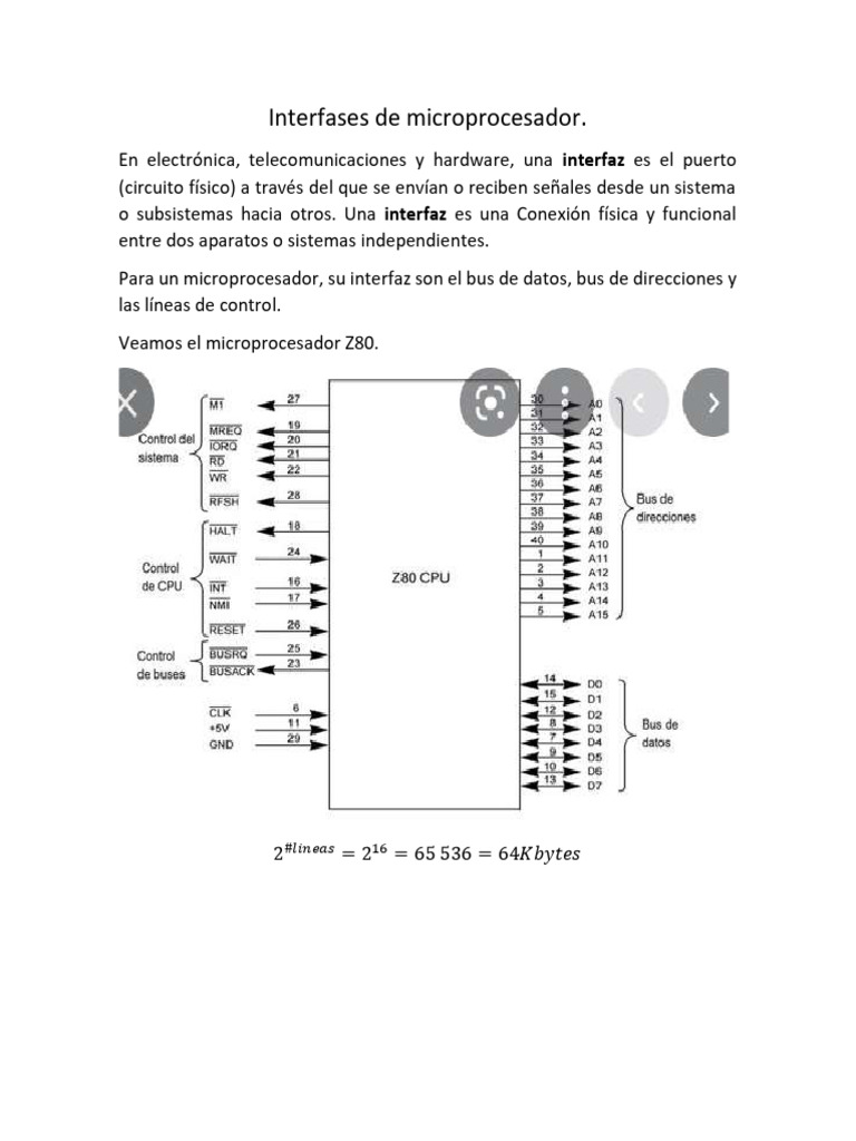 Interfases de Microprocesador | PDF | Ciencia y matemática | Computadoras