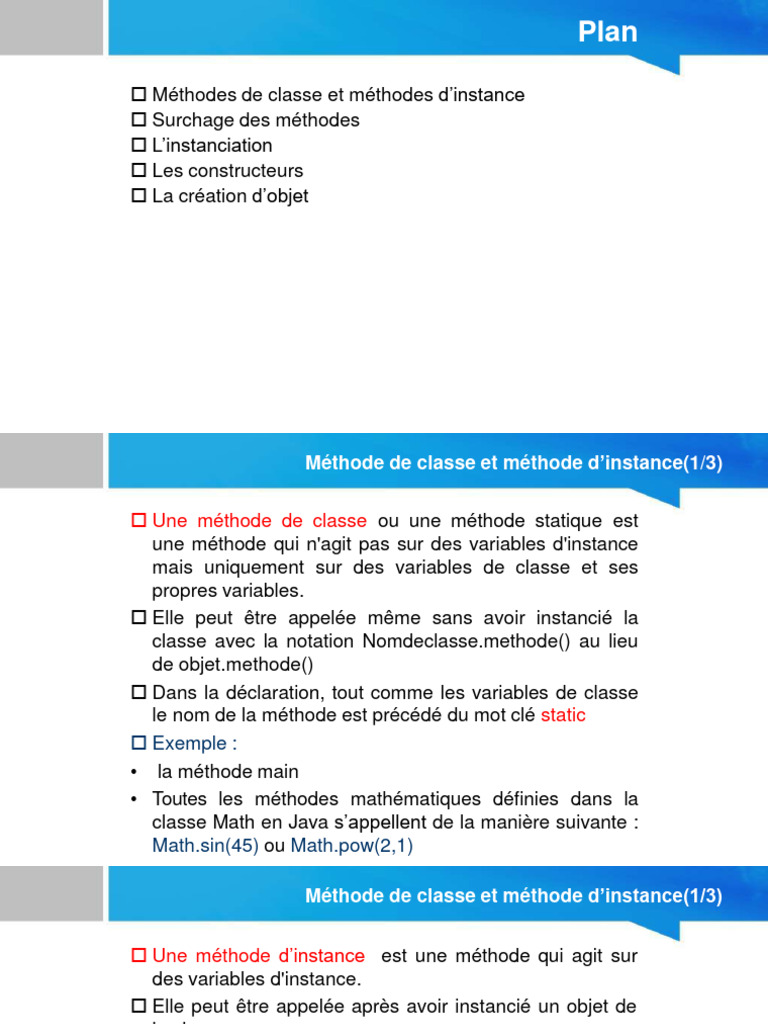 Chapitre 3 Partie 2 Les Objets en Java | PDF | Constructeur (programmation) | Programmation