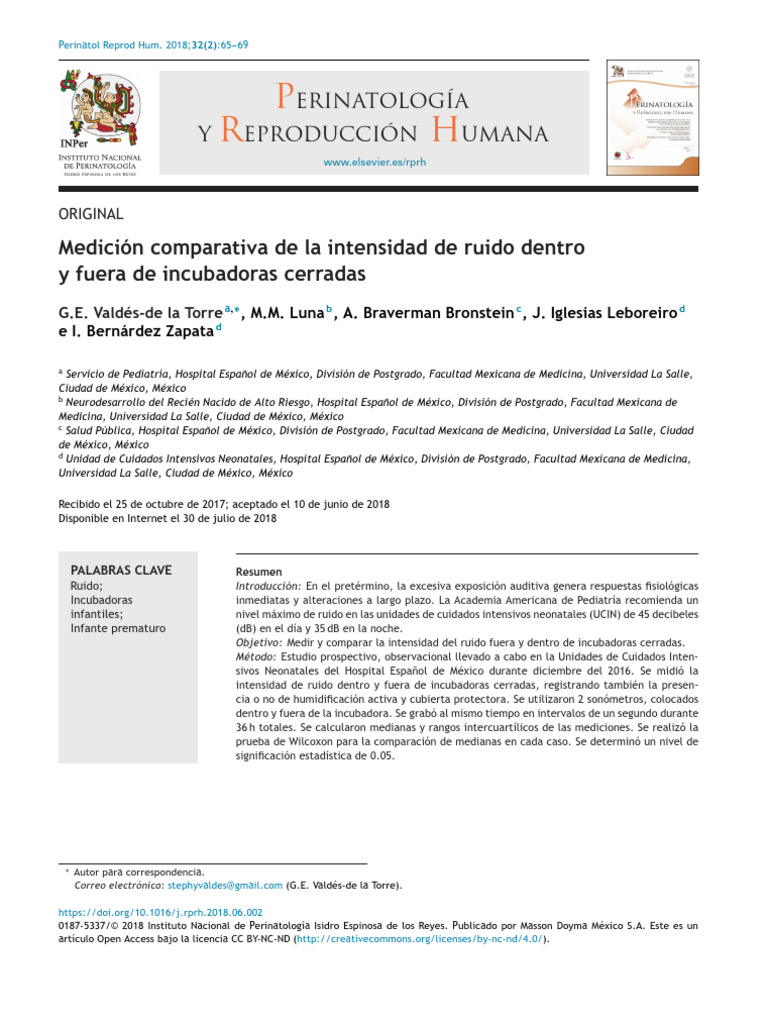 Comparativa de Ruido en Incubadoras | PDF | ruido | México