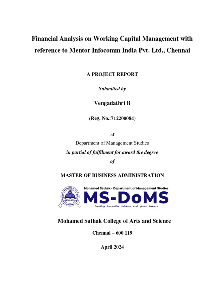 Venkat Project 02.05.2024 | PDF | Working Capital | Cloud Computing