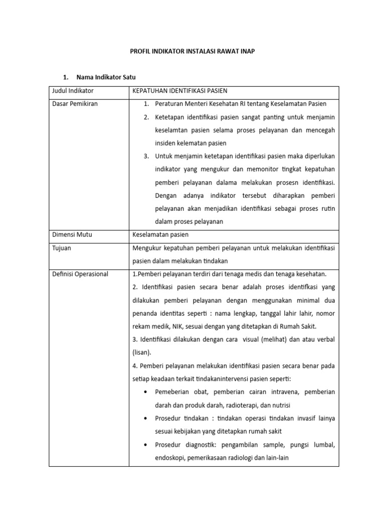 Form Usulan Indikator Mutu Unit | PDF