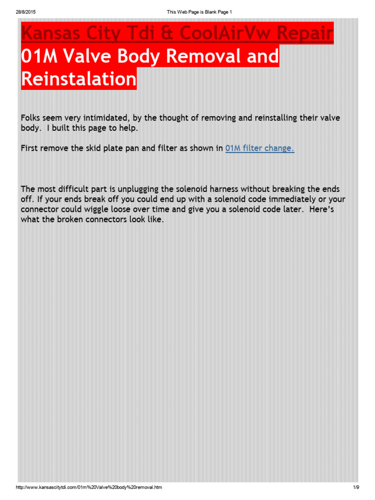 01M FAQ #5 Valve Body | PDF
