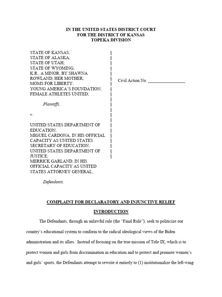 Title IX Lawsuit Against Education Reforms | PDF | Title Ix | Civil ...