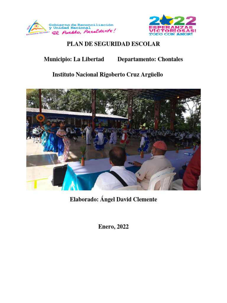 Plan de seguridad escolar 2022 | PDF
