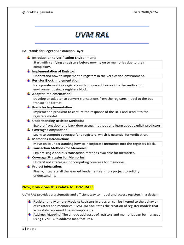 UVM RAL: Simplifying Verification | PDF | Class (Computer Programming) | Formal Verification