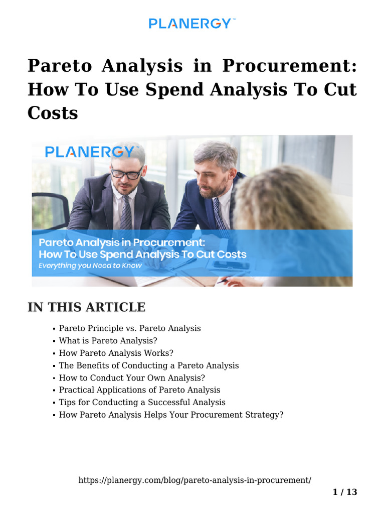 Pareto Analysis for Procurement Savings | PDF | Supply Chain | Procurement