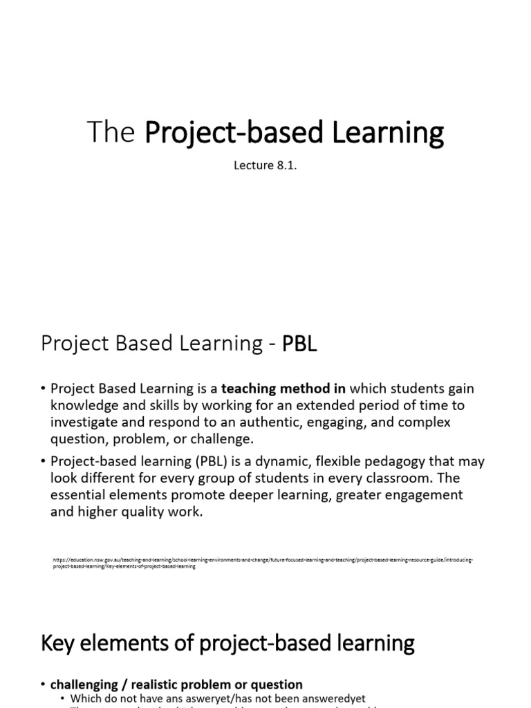 8.1 Project Based Learning | PDF | Project Based Learning | Cognitive Science
