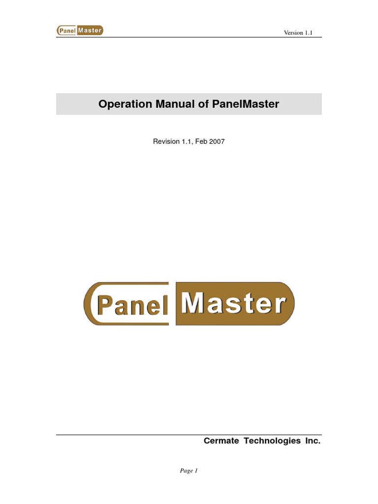 PanelMaster Operation Manual | PDF | Programmable Logic Controller ...