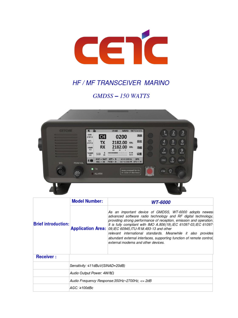 Cetc WT6000 | PDF | Software Defined Radio | Computer Engineering