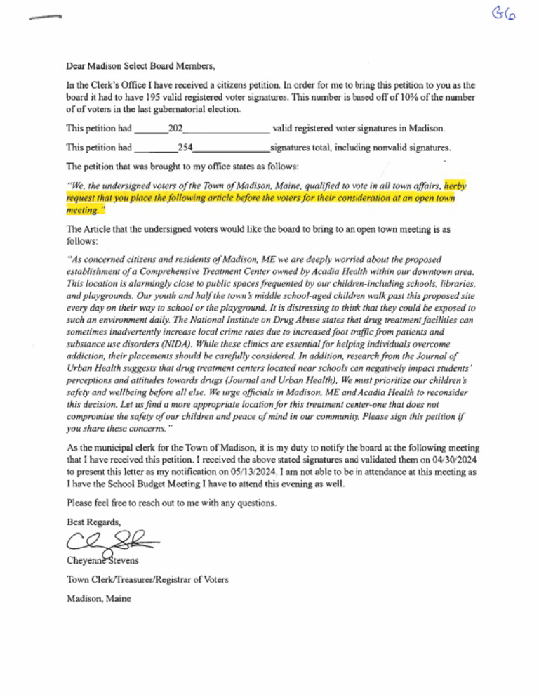 Citizens' Petition Acadia Health Location | PDF
