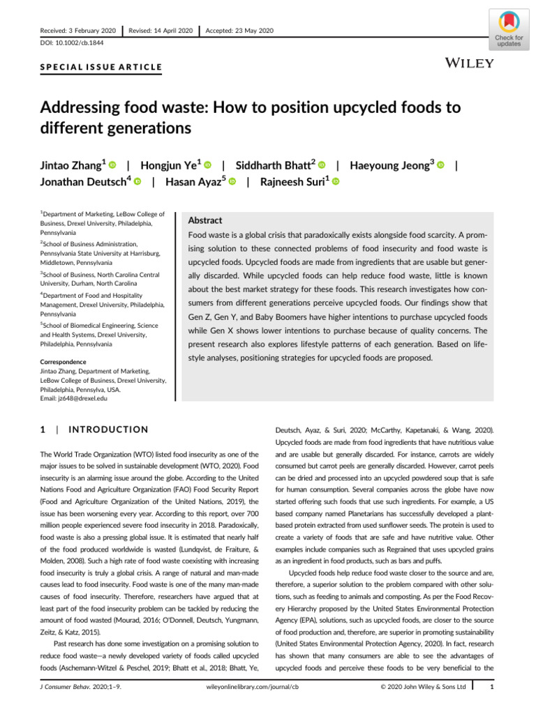 Addressing Food Waste How To Position Upcycled Foods To Different ...