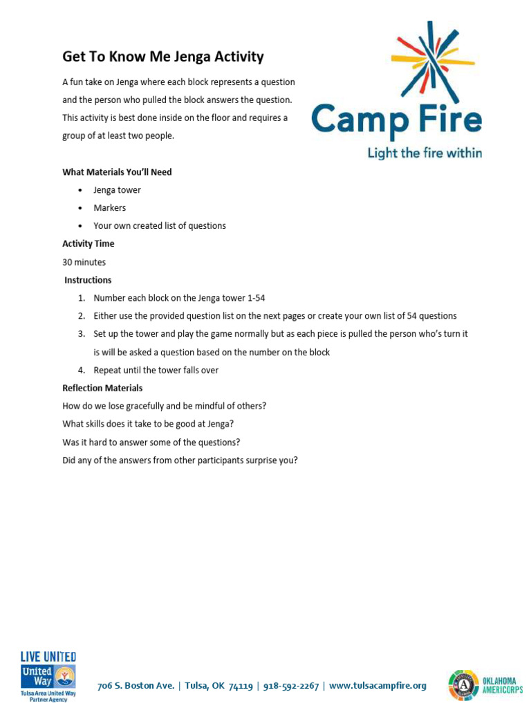 Get to Know Me Jenga | PDF