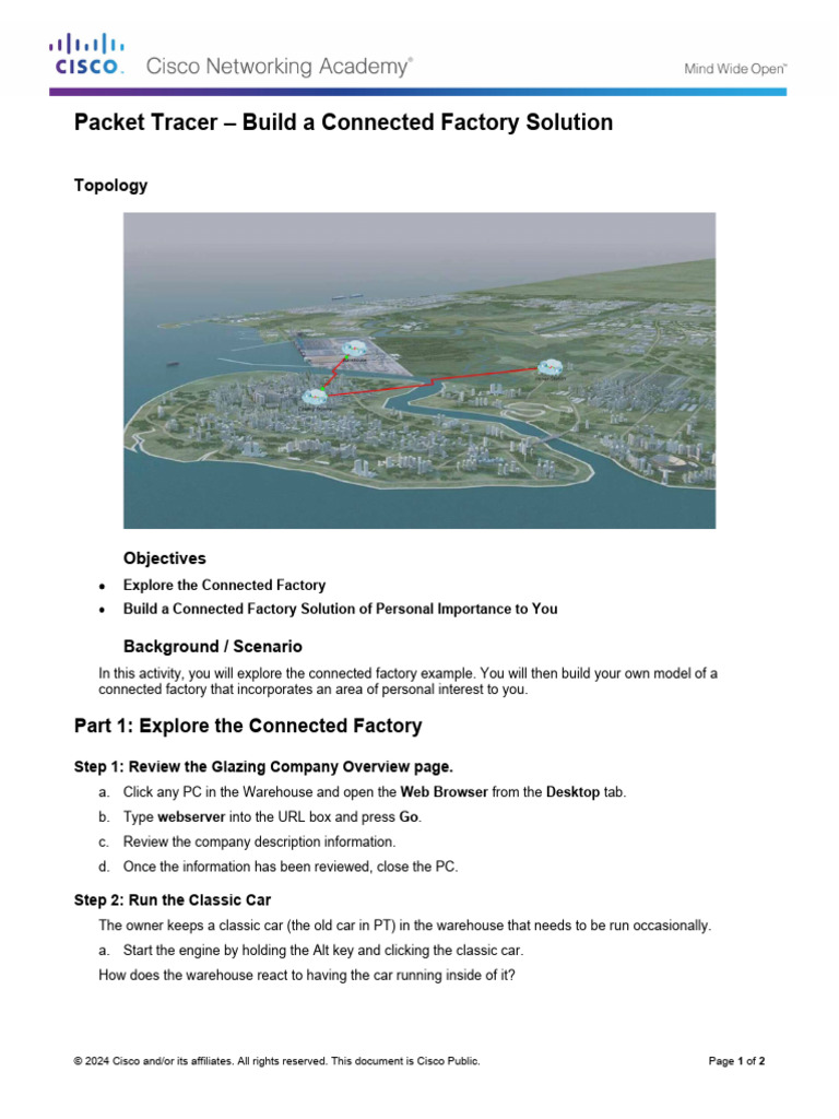 Lab6 - 4.2.2.5 Packet Tracer - Build A Connected Factory Solution | PDF ...