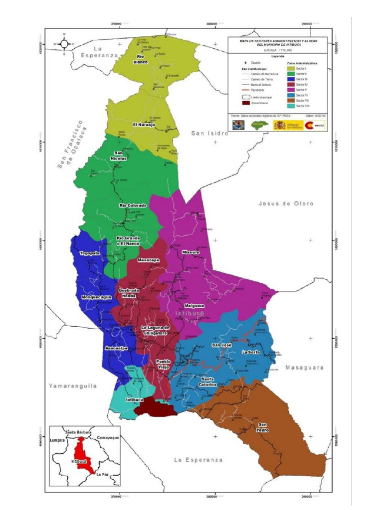 Mapa Del Municipio de Intibuca | PDF