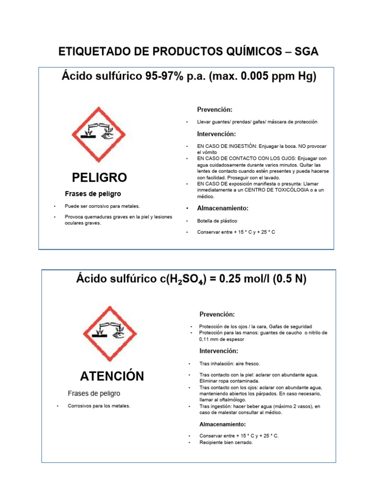 ETIQUETADO DE PRODUCTOS QUÍMICOS | PDF | Corrosión | Sustancias químicas
