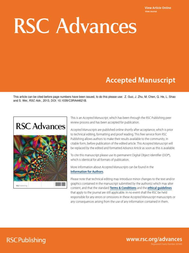 Zhu J RSC Adv. 3 22790 | PDF | Graphene | Nanocomposite