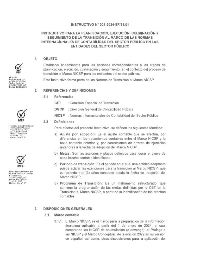 Instructivo #001-2024-EF-51.01 - Instructivo para La Planificación, Ejecución, Culminación y ...