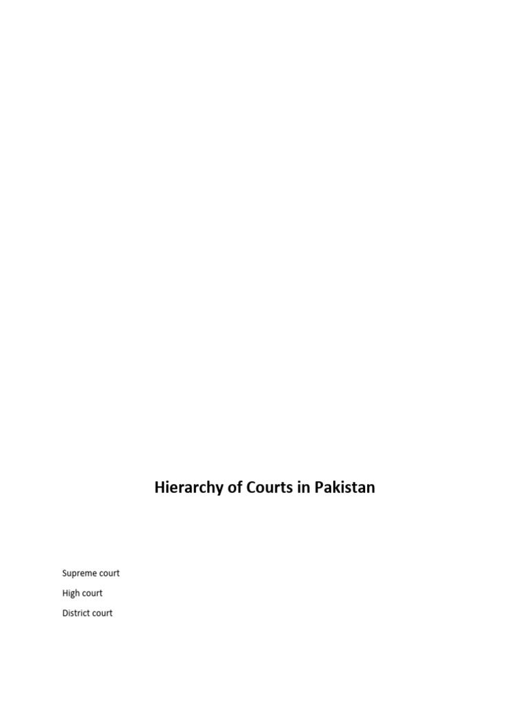 Hierarchy of Courts in Pakistan | PDF | Supreme Courts | Jurisdiction