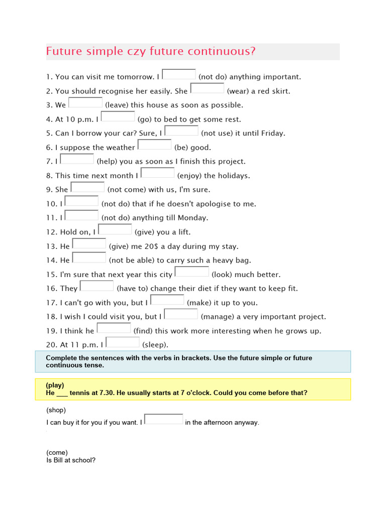 Future Simple vs. Future Continuous Quiz | PDF