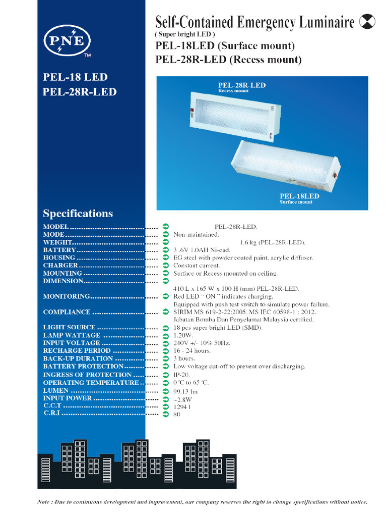 Emergency Light - Pel-28r-Led | PDF
