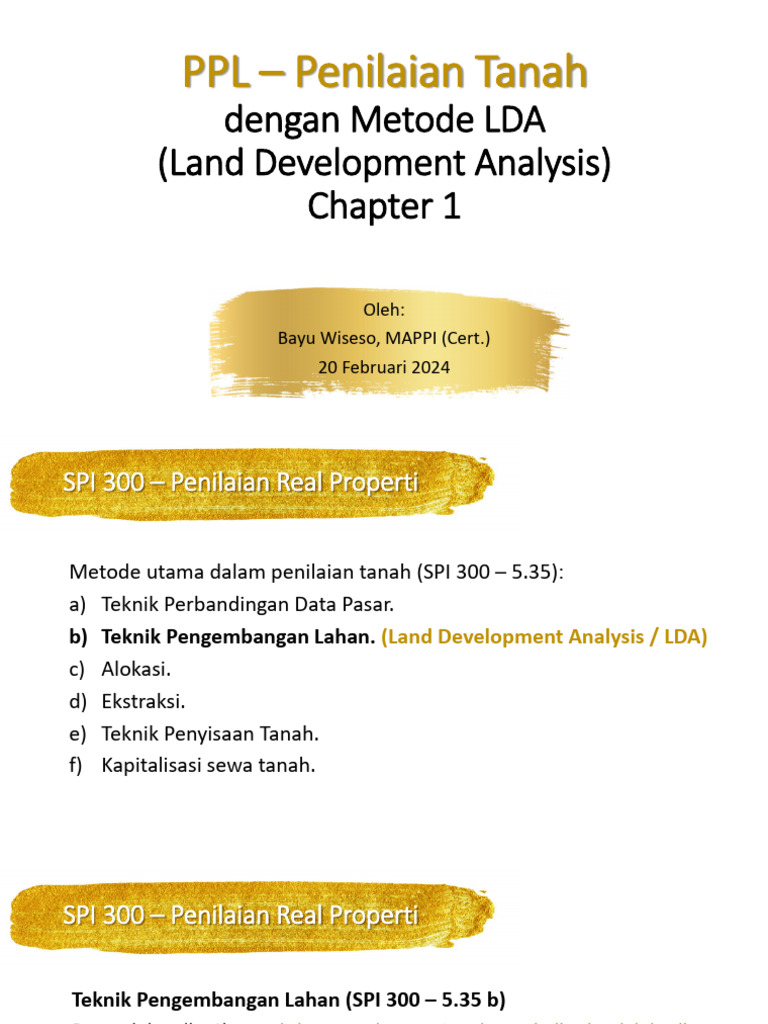 PPL – Penilaian Tanah dengan Metode LDA | PDF