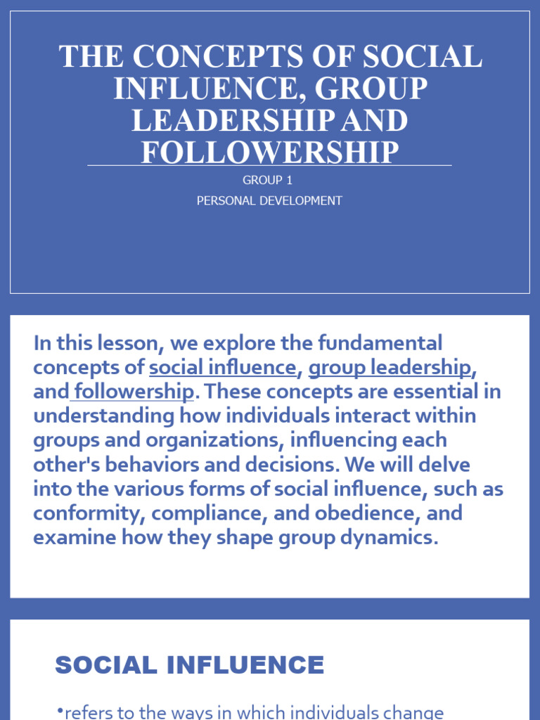 Social Influence Group Leadership and Followership | PDF | Leadership ...