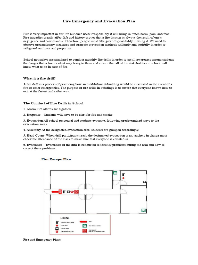 Fire Emergency and Evacuation Plan | PDF | Emergency Evacuation | Safety