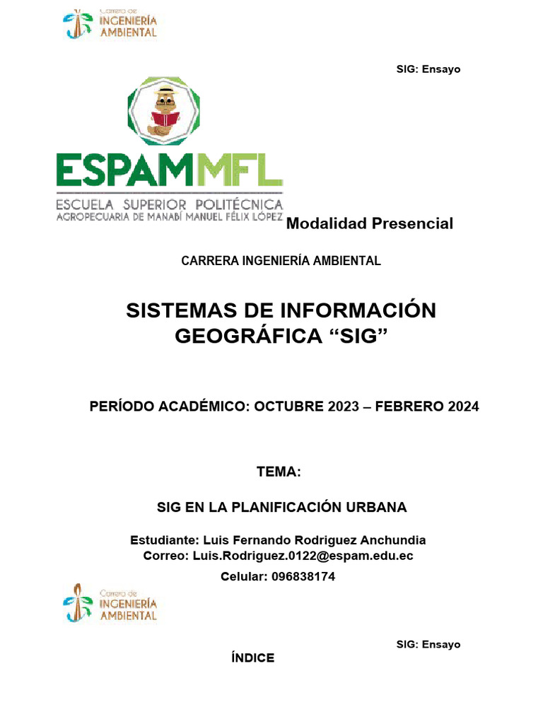 Ensayo Sig 3a | PDF | Sistema de información geográfica