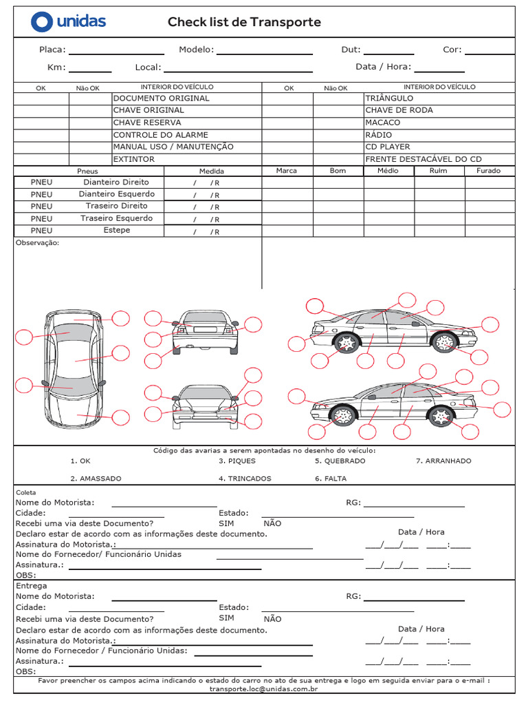 Check List Loc Unidas | PDF | Pneu | Veículos terrestres
