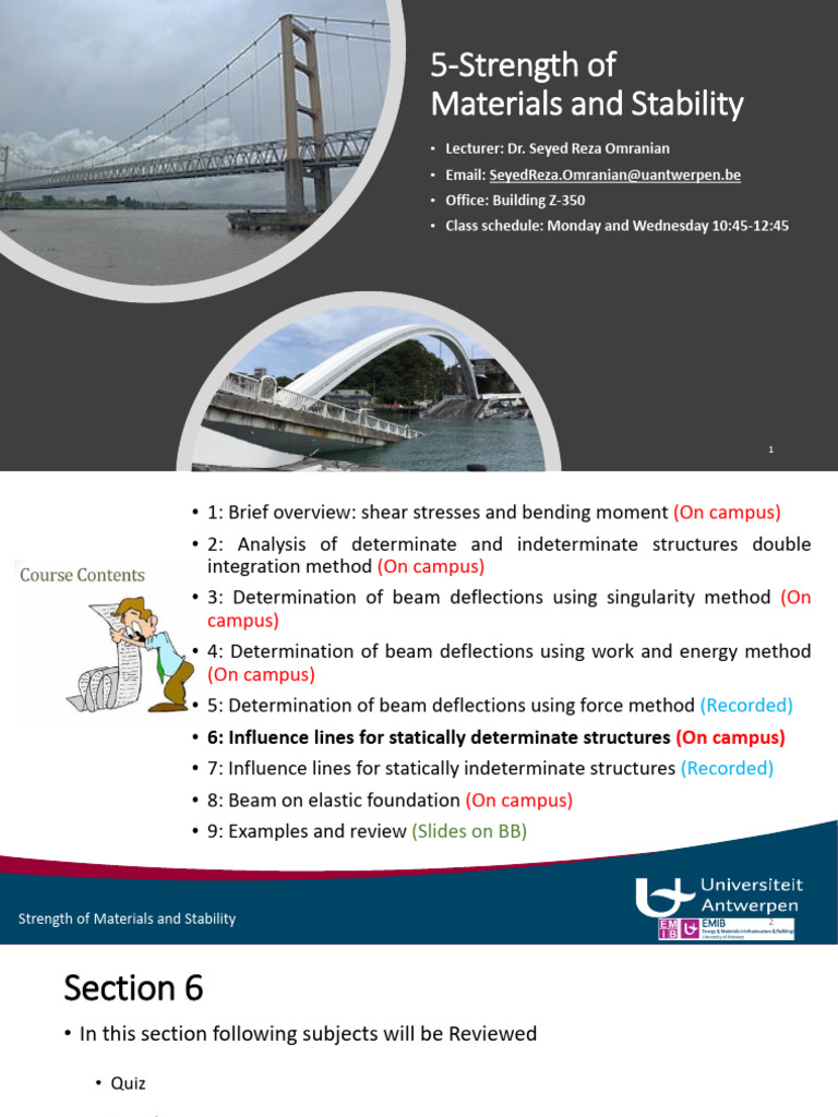 Strength of Materials: Influence Lines Guide | PDF | Bending | Beam ...