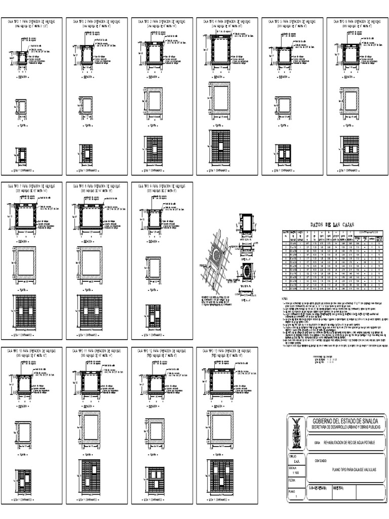 Plano Tipo para Cajas de Valvulas | PDF